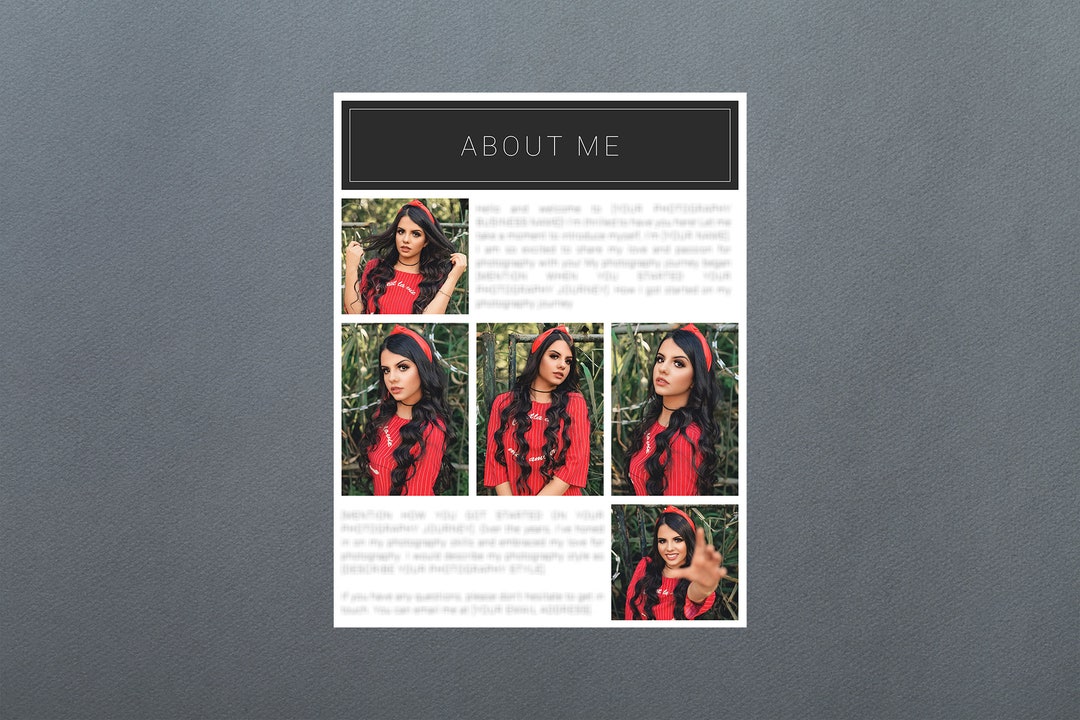 About Me Page Template About Me Template About Me Page Meet the ...