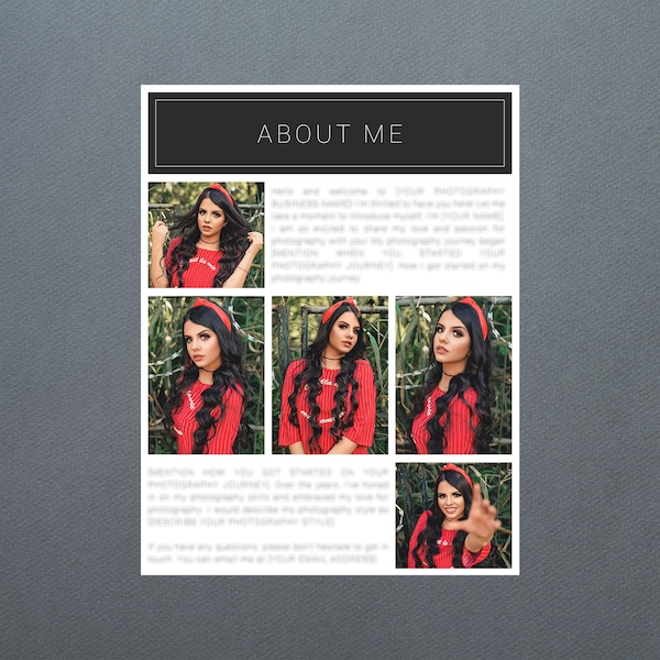 About Me Template - Etsy