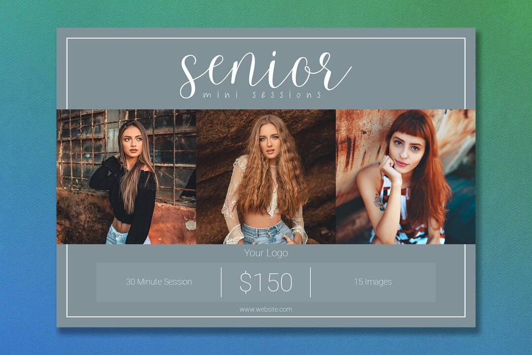 Photoshop Template | Senior Mini Session Template | Senior Template ...