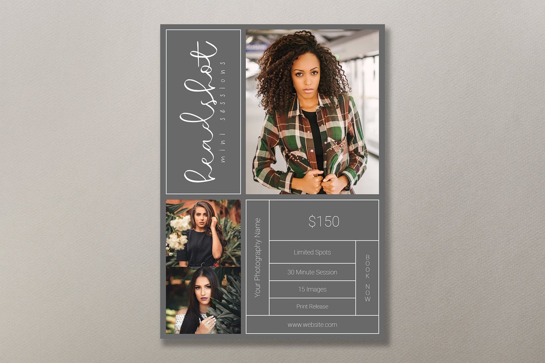 Headshot Photo Template | Headshot Template | Photoshop Template ...