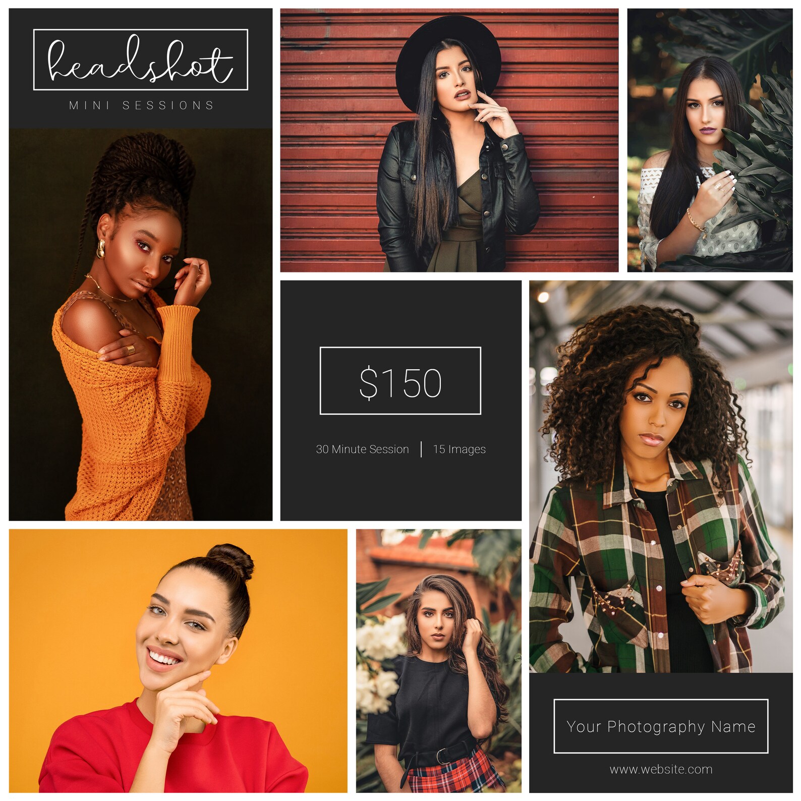 Headshot Template | Headshot Mini Session Template | Headshot Photo ...