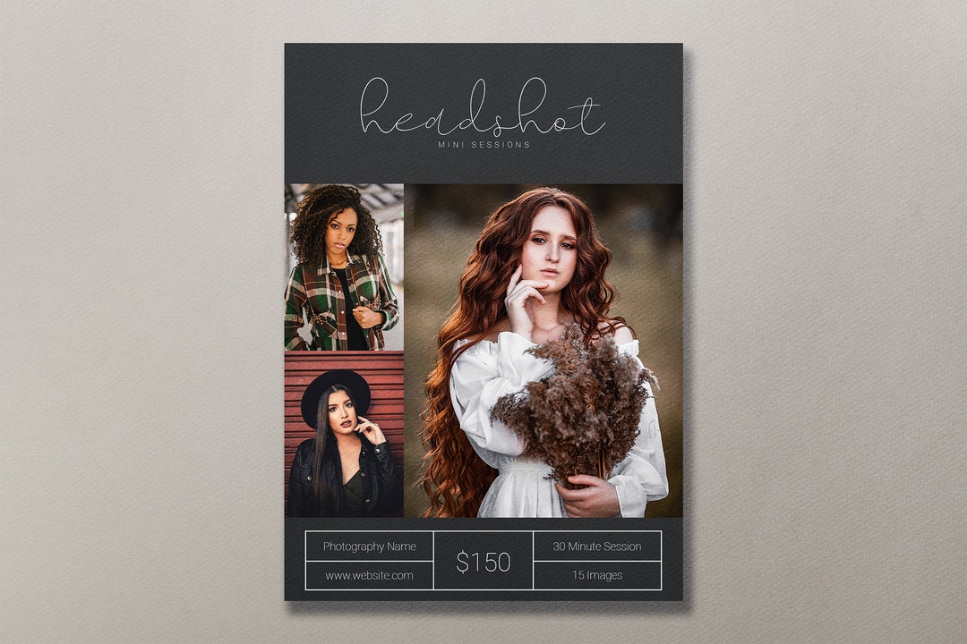 Headshot Template | Headshot Mini Session Template | Headshot Session ...