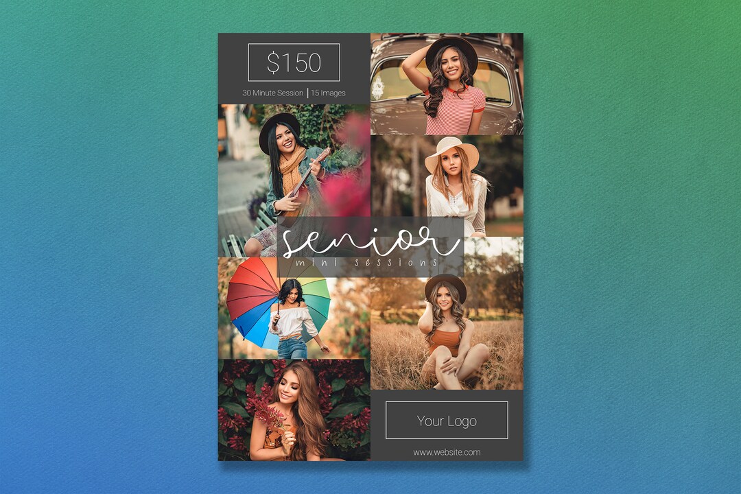 Photoshop Template | Senior Mini Session Template | Senior Template ...