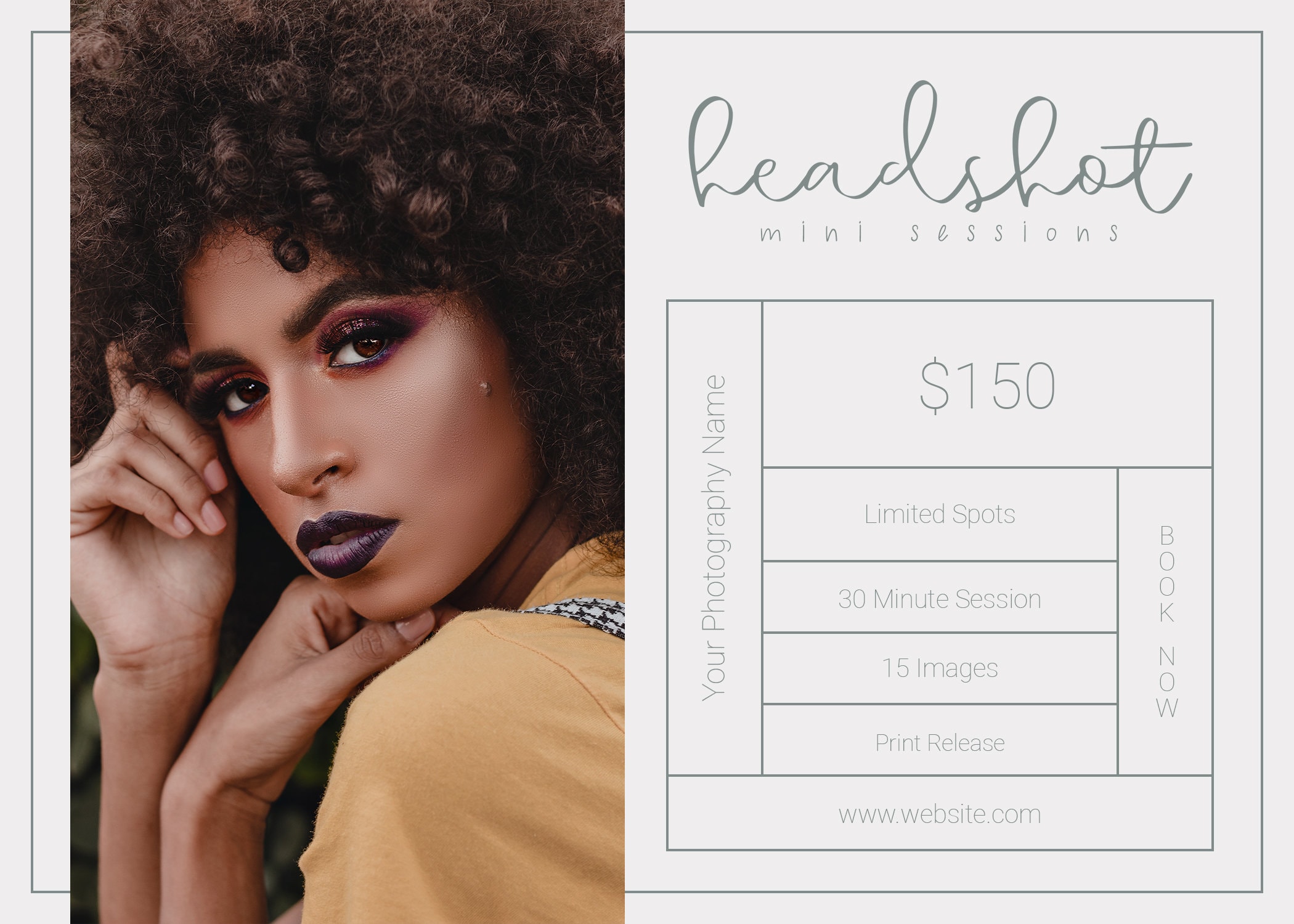 Headshot Photo Template | Headshot Template | Photoshop Template ...