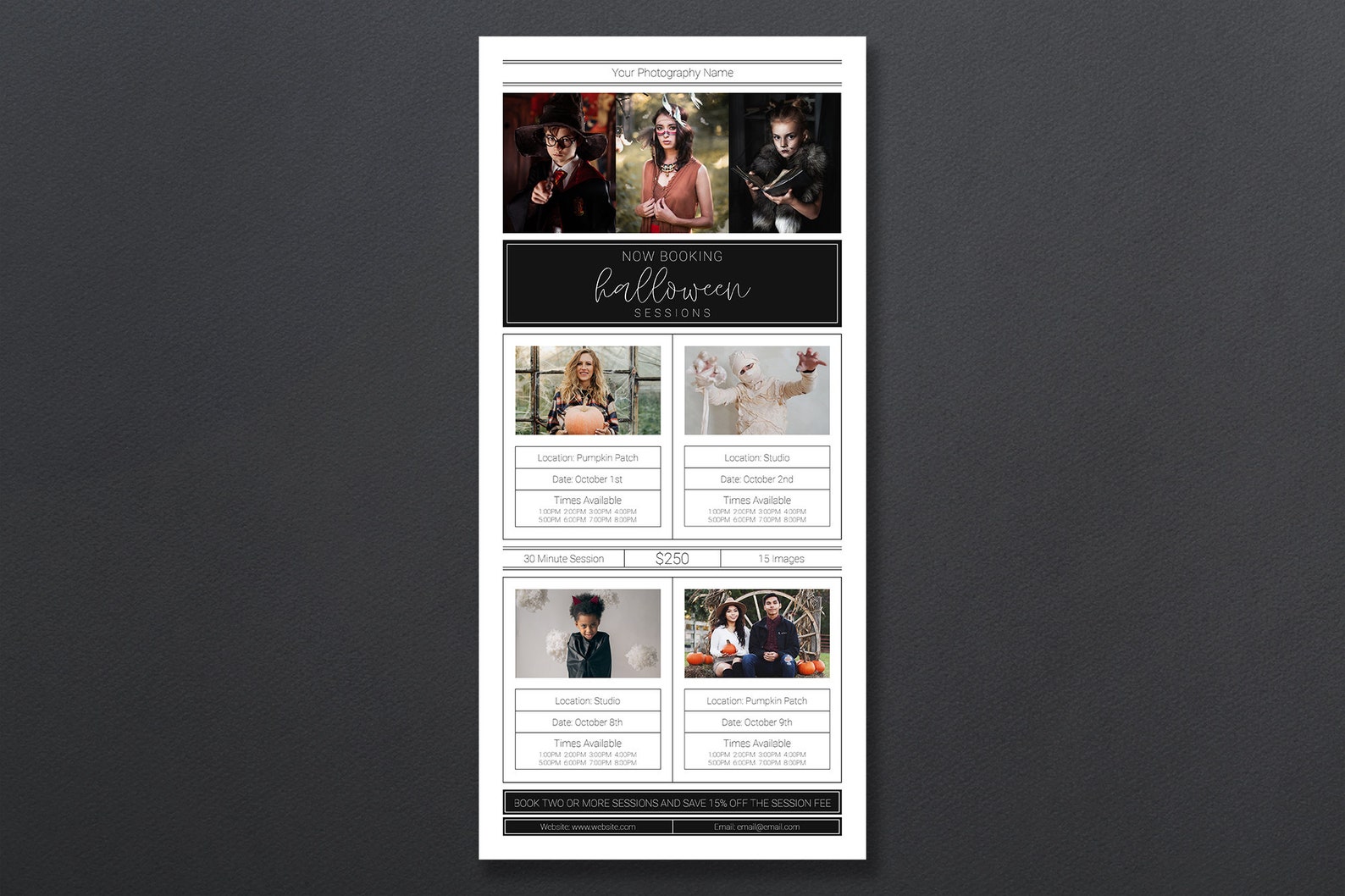 Halloween Newsletter Template | Halloween Email Template | Photography ...