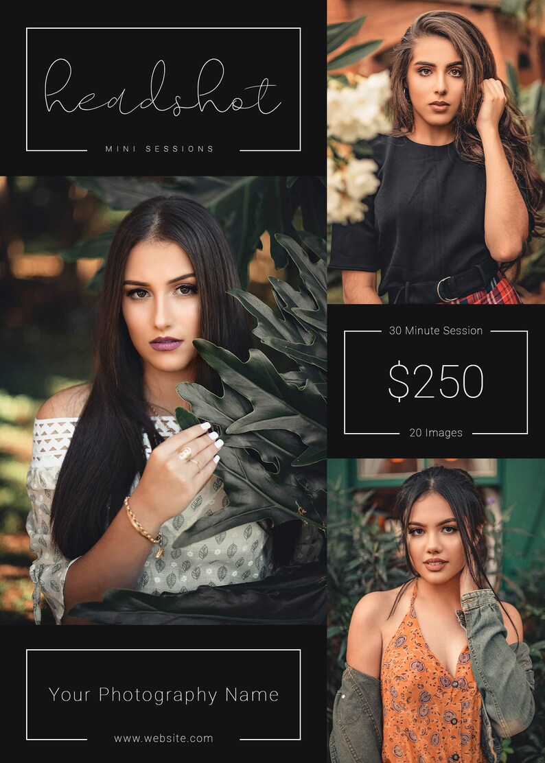 Headshot Template | Headshot Mini Session Template | Headshot Photo ...