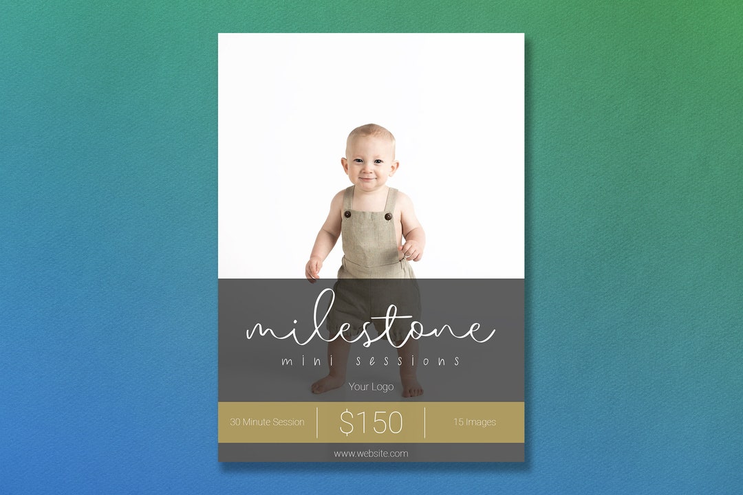 Photoshop Template | Milestone Mini Session Template | Photography ...