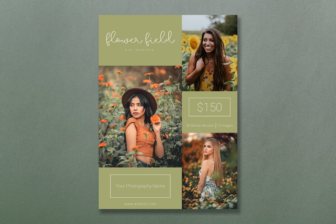 Flower Field Session Template | Flower Field Mini Session Template ...