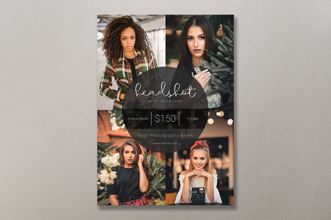 Photoshop Template | Headshot Mini Session Template | Headshot Photo ...