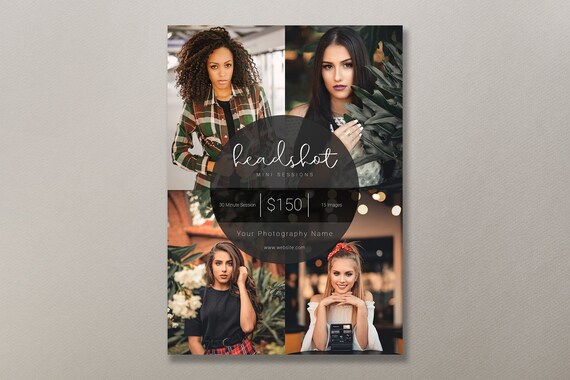 Photoshop Template Headshot Mini Session Template Headshot | Etsy