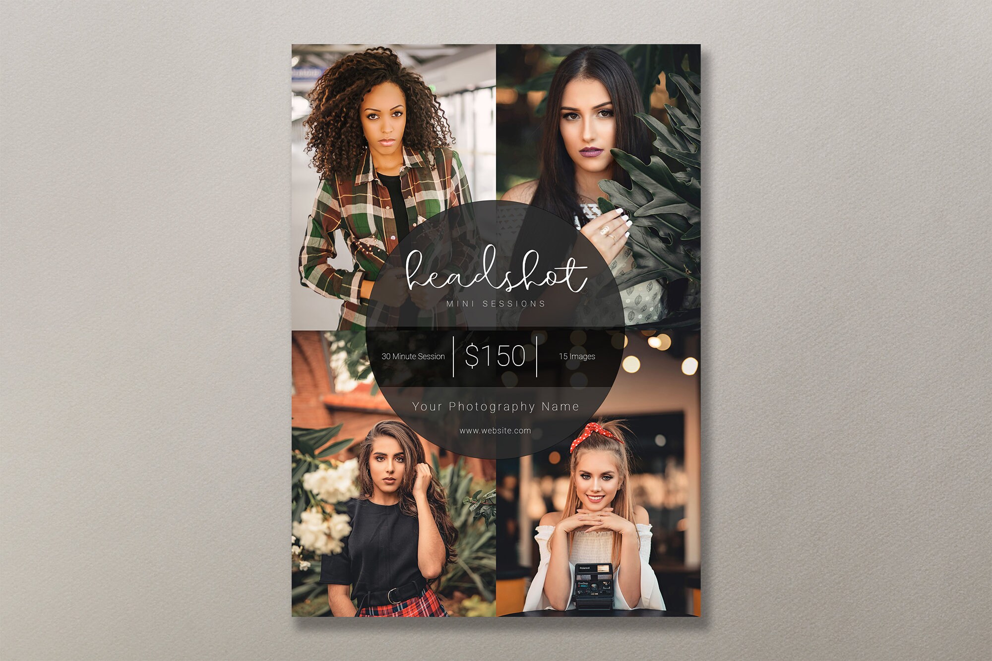 Photoshop Template Headshot Mini Session Template Headshot Photo ...