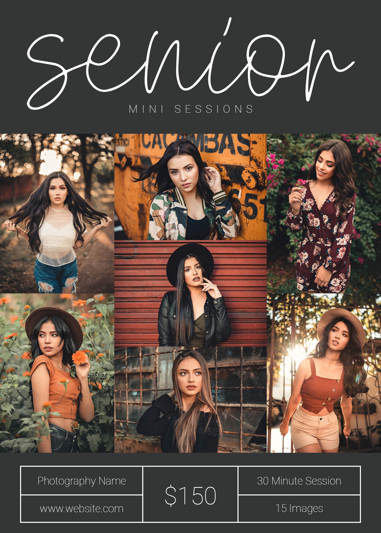 Senior Template Senior Mini Session Template Photoshop | Etsy