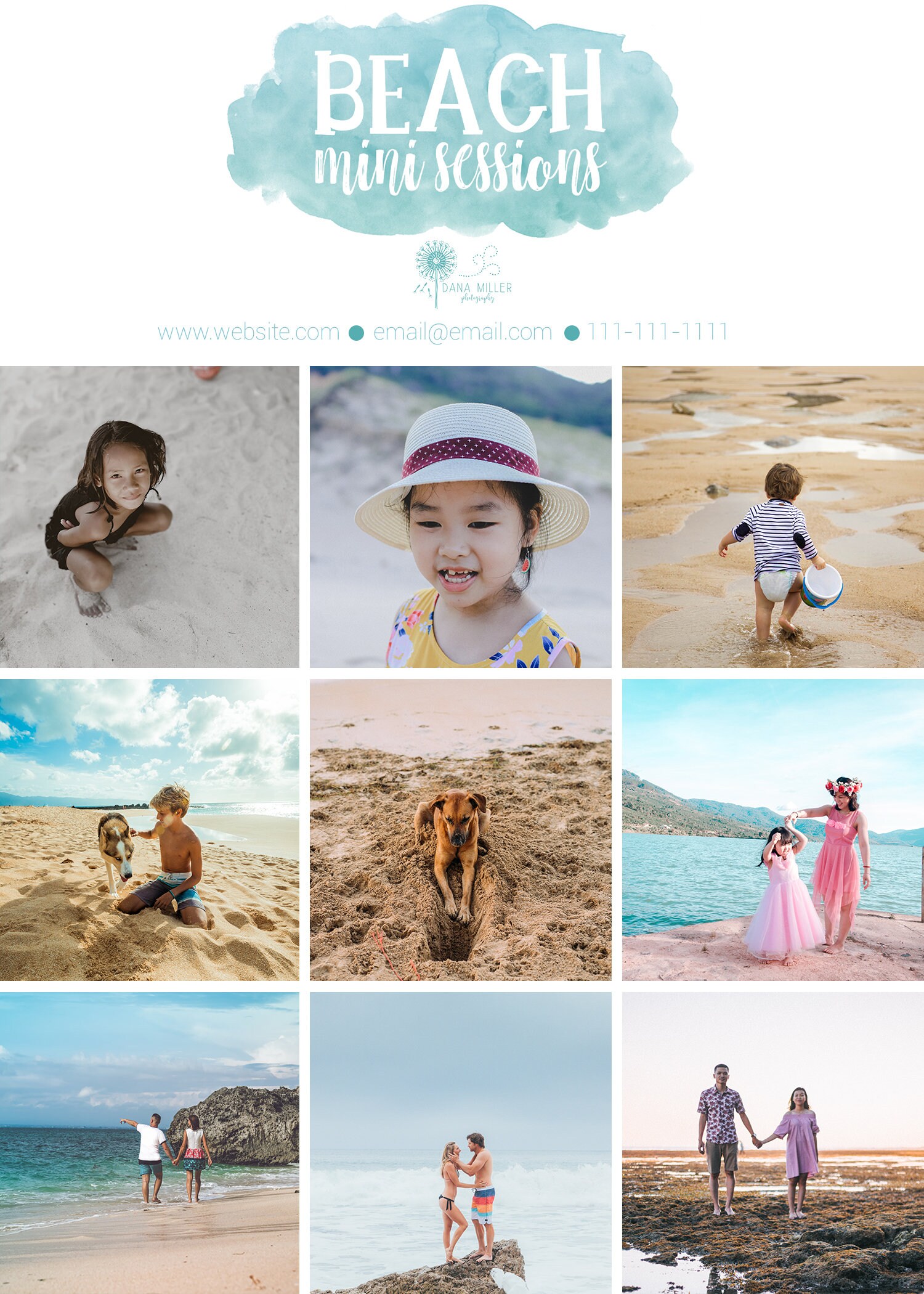 Photoshop Template Beach Mini Session Template Summer Template ...