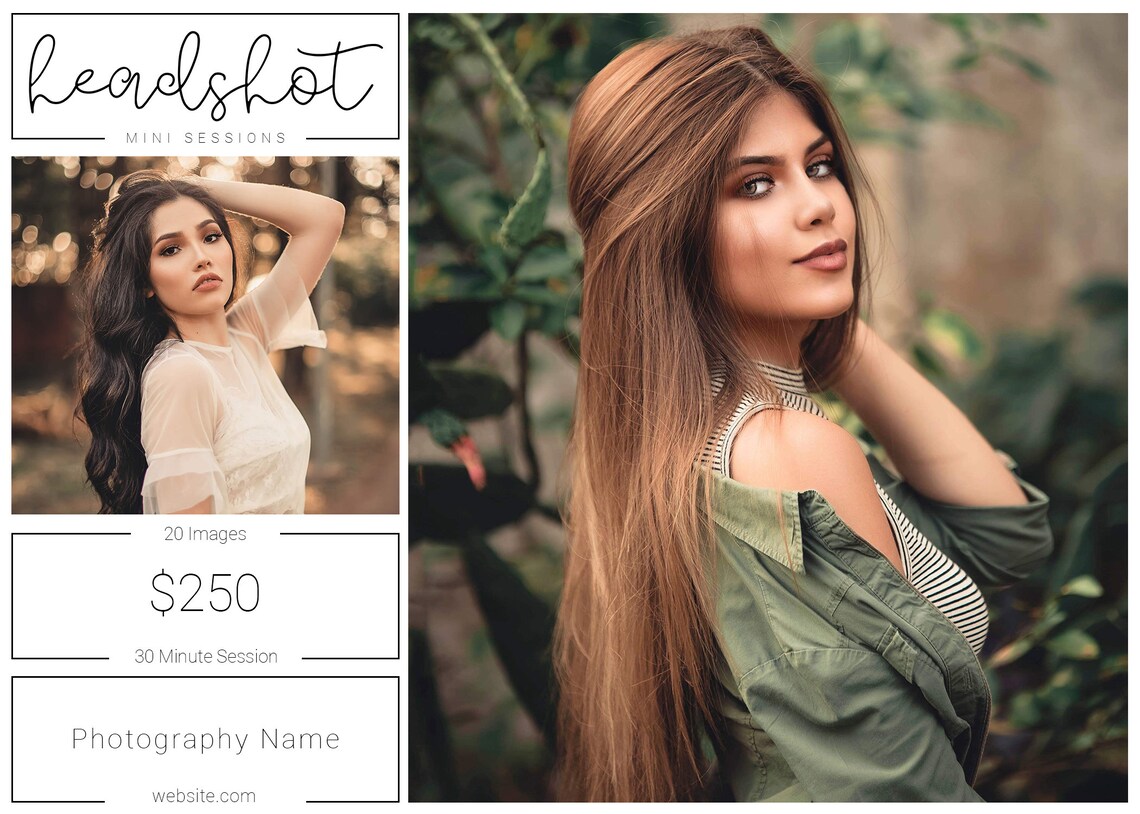 Headshot Template | Headshot Mini Session Template | Headshot Photo ...