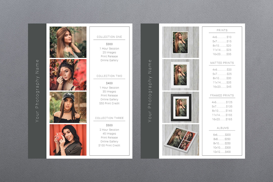 Pricing Sheet Template Photography Price Sheet Template Photography ...