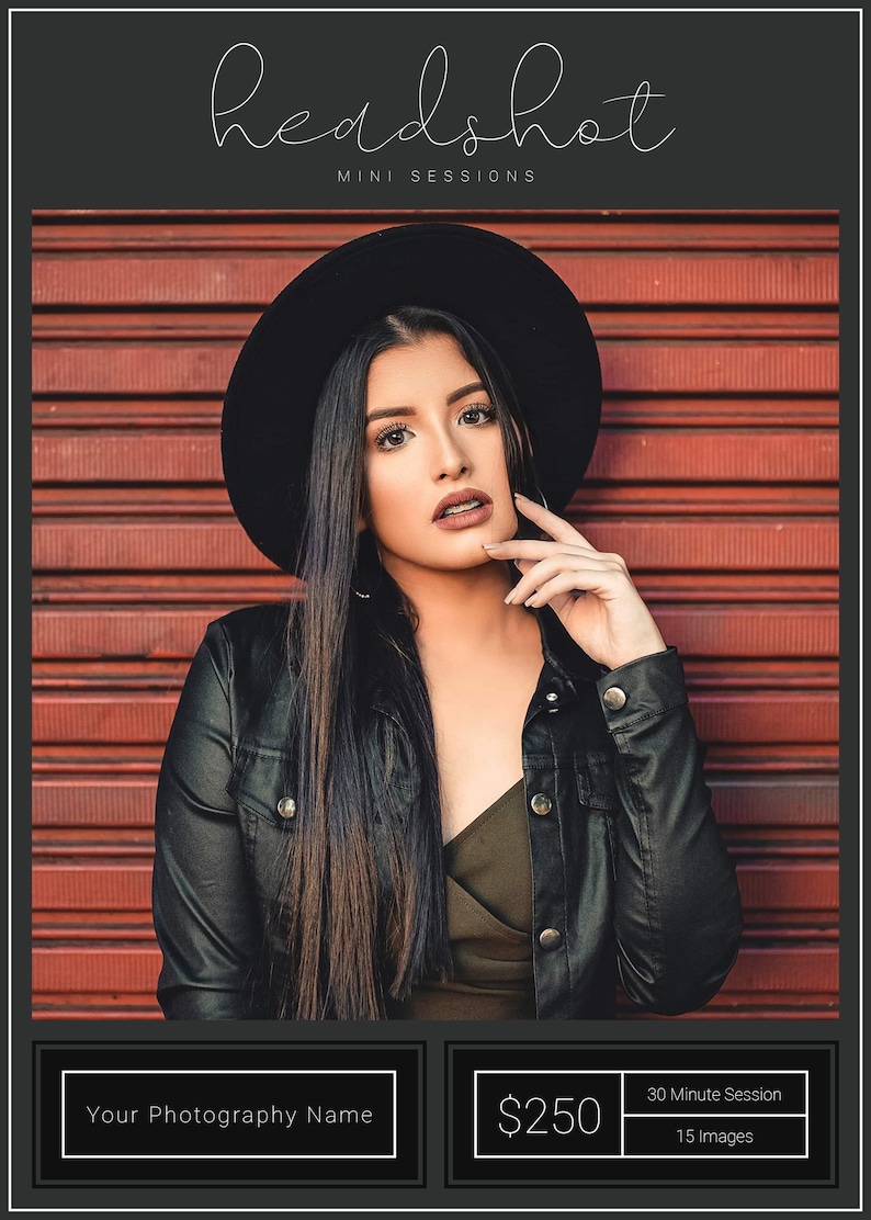Headshot Template | Headshot Mini Session Template | Headshot Photo ...