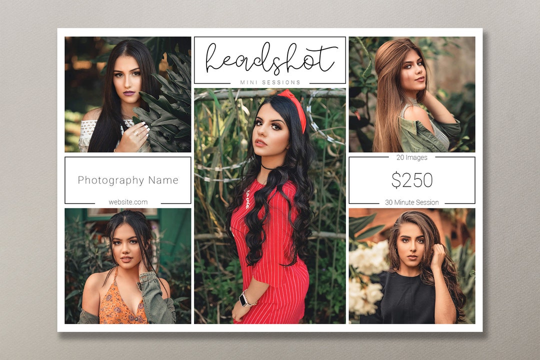Photoshop Template | Headshot Mini Session Template | Headshot Photo ...