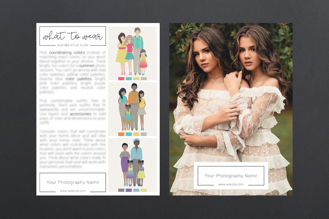 What to Wear Guide Template | What to Wear Card Template | Summer Style ...