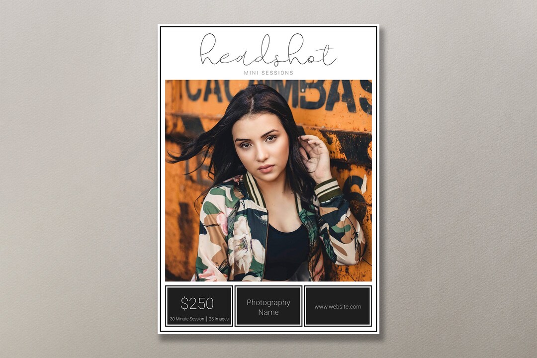 Headshot Template | Headshot Mini Session Template | Headshot Photo ...