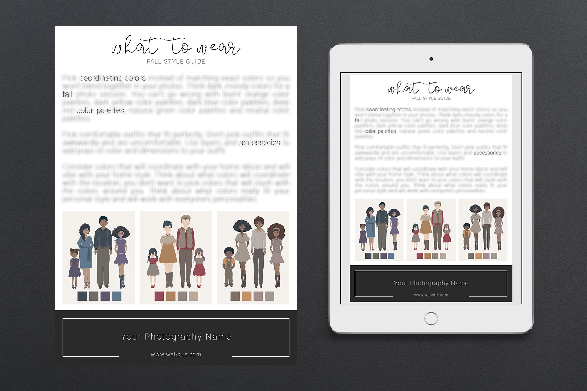 What to Wear Guide Template What to Wear Card Template Fall Style Guide ...