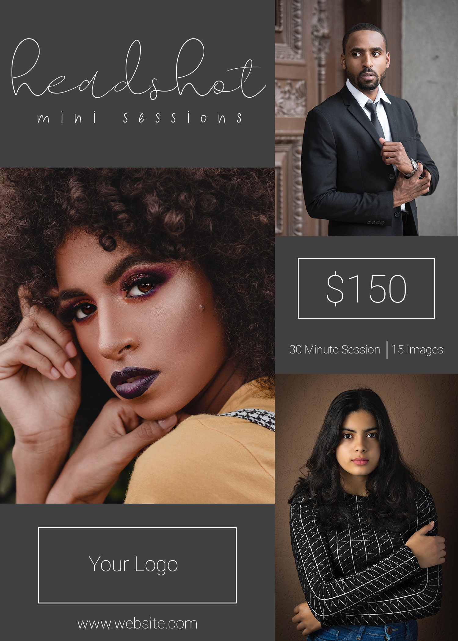 Photoshop Template Headshot Mini Session Template Headshot Photo ...
