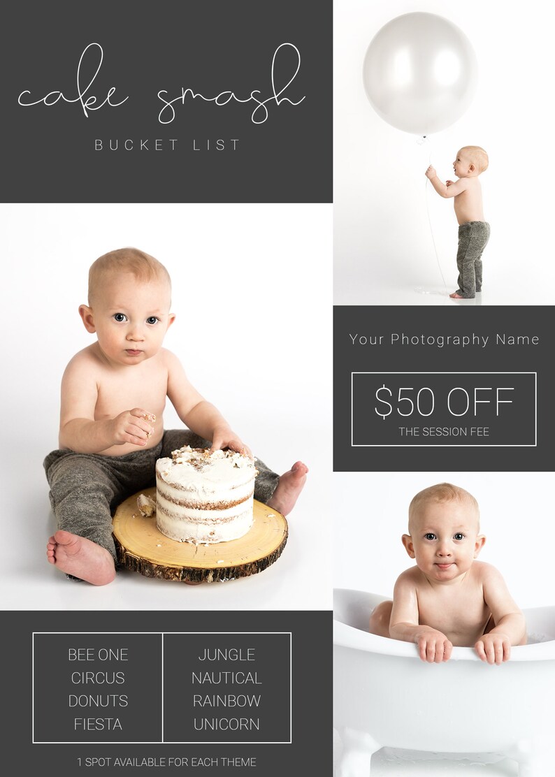 Cake Smash Bucket List Template Cake Smash Template Photoshop Template ...