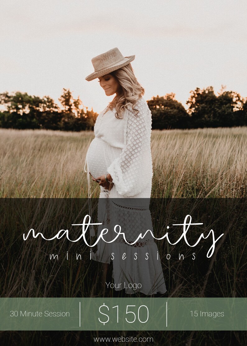 Photoshop Template Maternity Mini Session Template Photography Template ...