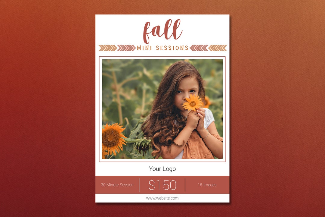 Photoshop Template | Fall Mini Session Template | Fall Template ...