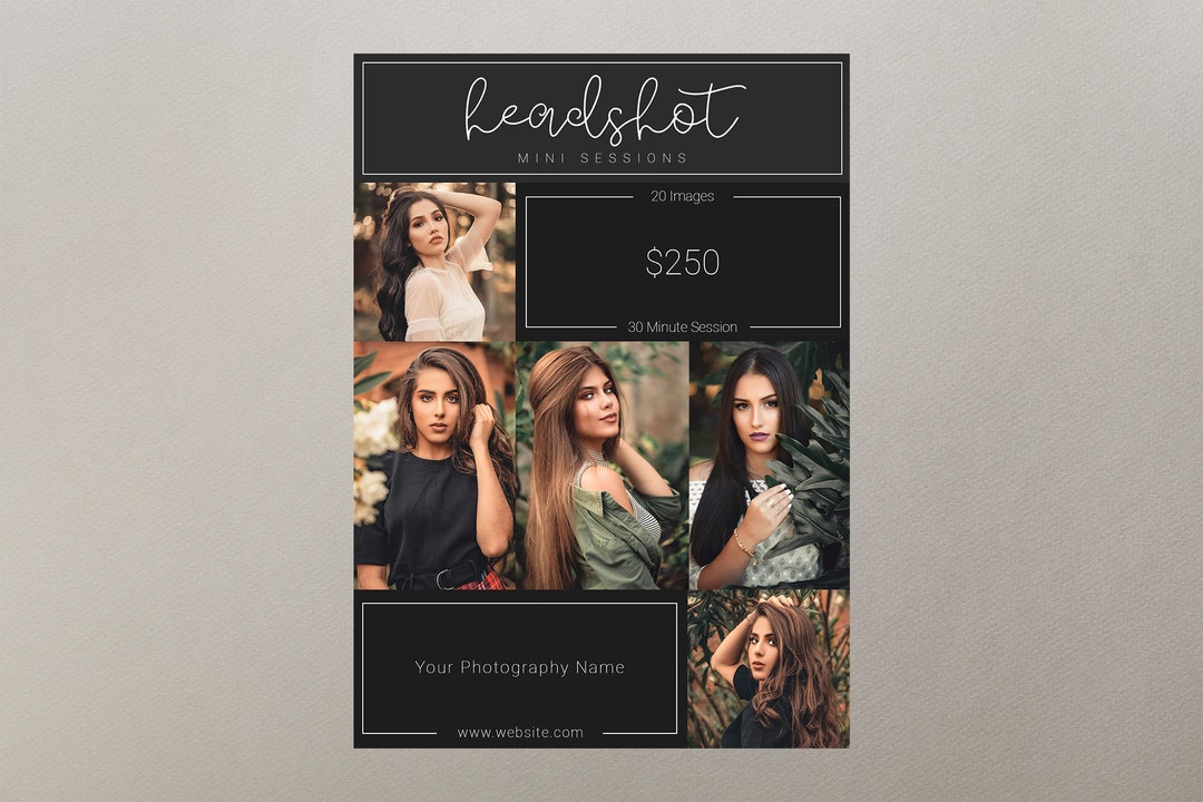 Headshot Template | Headshot Mini Session Template | Headshot Photo ...