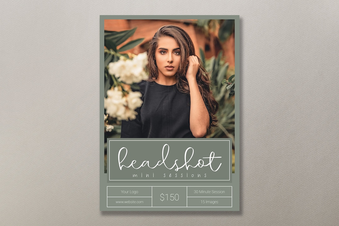 Headshot Photo Template | Headshot Template | Photoshop Template ...