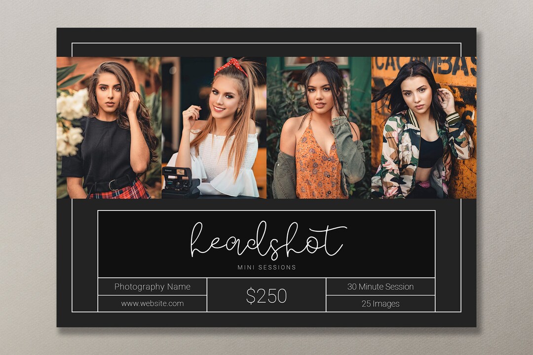 Headshot Template | Headshot Mini Session Template | Headshot Session ...