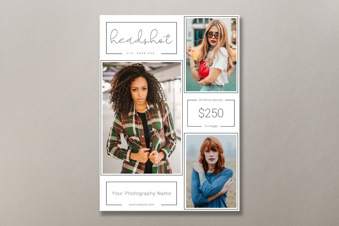 Headshot Template | Headshot Mini Session Template | Headshot Photo ...