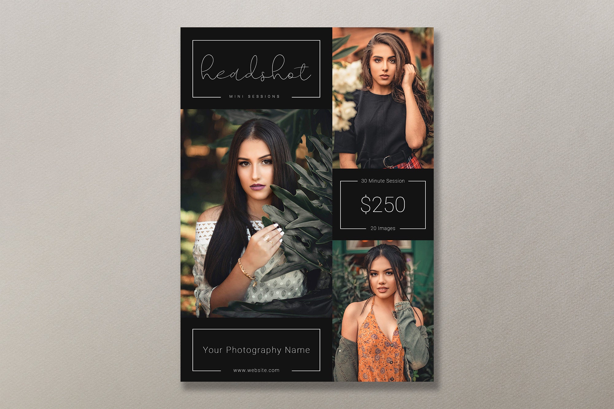 Headshot Template | Headshot Mini Session Template | Headshot Photo ...