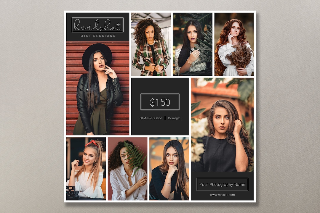 Headshot Template | Headshot Mini Session Template | Headshot Photo ...