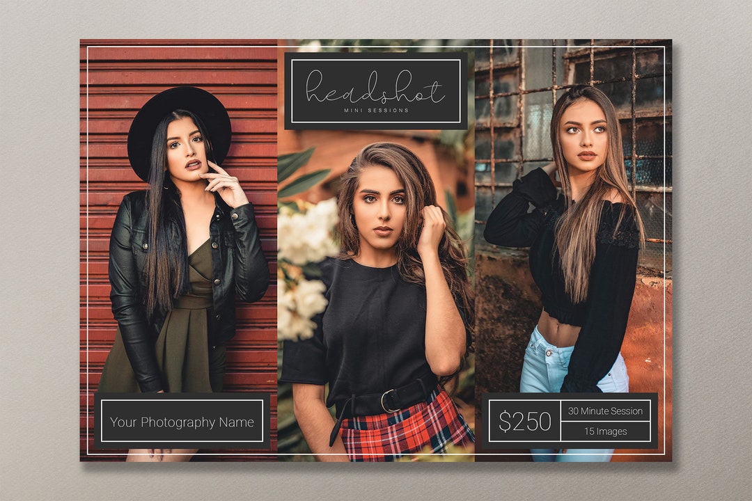 Photoshop Template | Headshot Mini Session Template | Headshot Photo ...