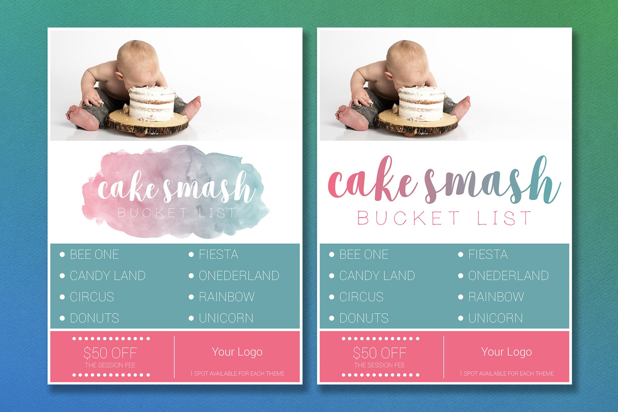 Cake Smash Bucket List Template | Cake Smash Template | Photoshop ...