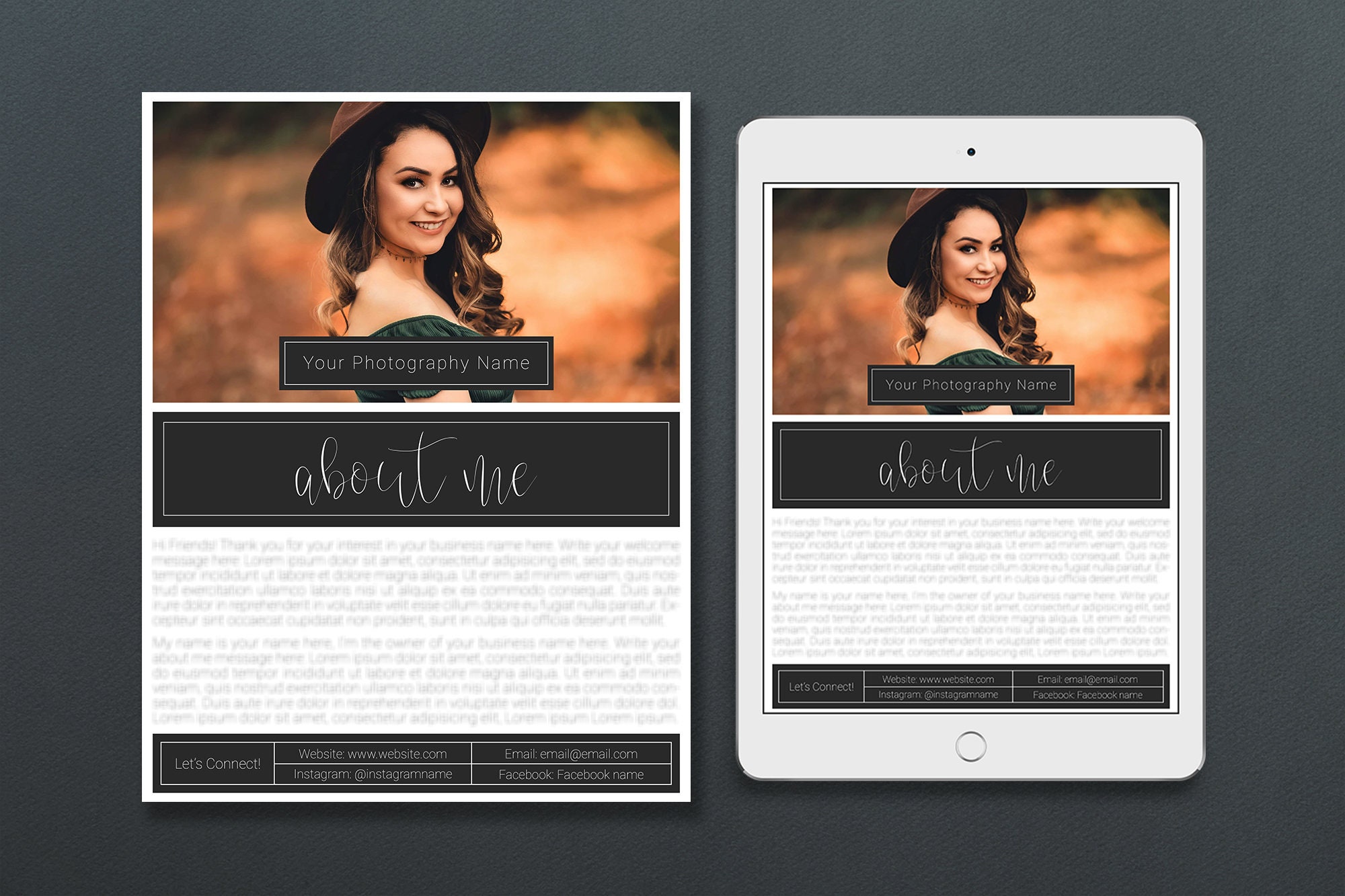 About Me Page Template About Me Template About Me Page Meet the ...