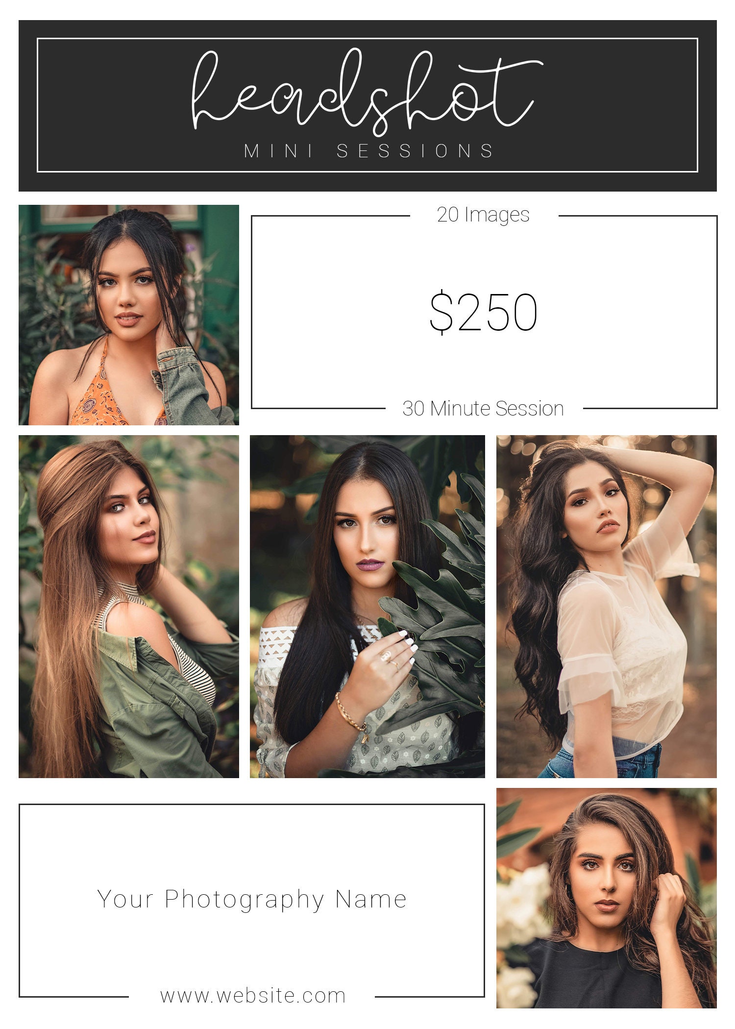 Headshot Template | Headshot Mini Session Template | Headshot Photo ...