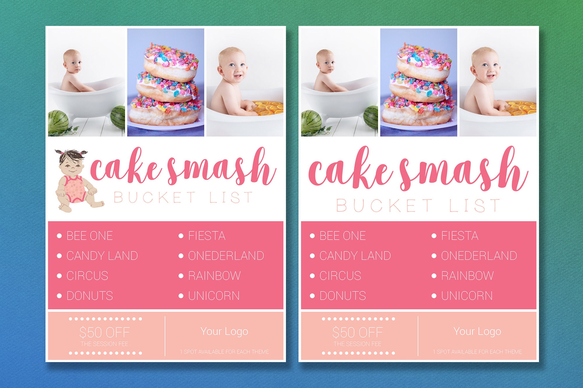 Cake Smash Bucket List Template Cake Smash Template PSD Photoshop ...