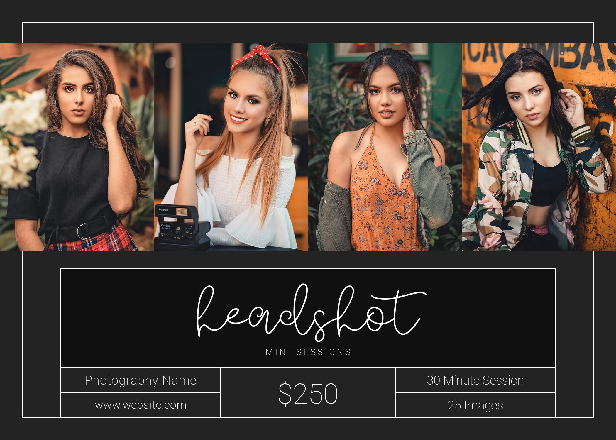 Headshot Template | Headshot Mini Session Template | Headshot Session ...