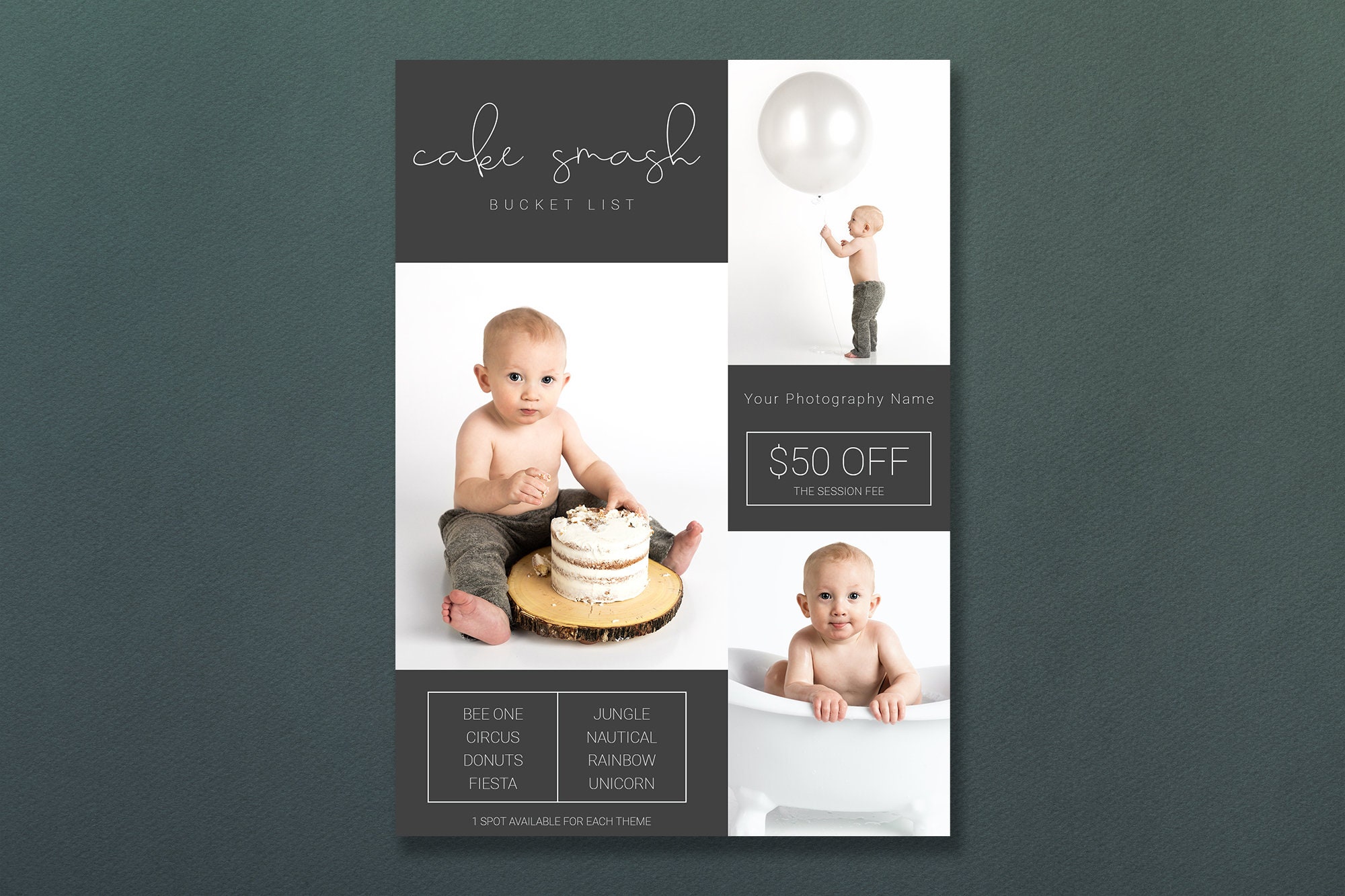 Cake Smash Bucket List Template | Cake Smash Template | Photoshop ...