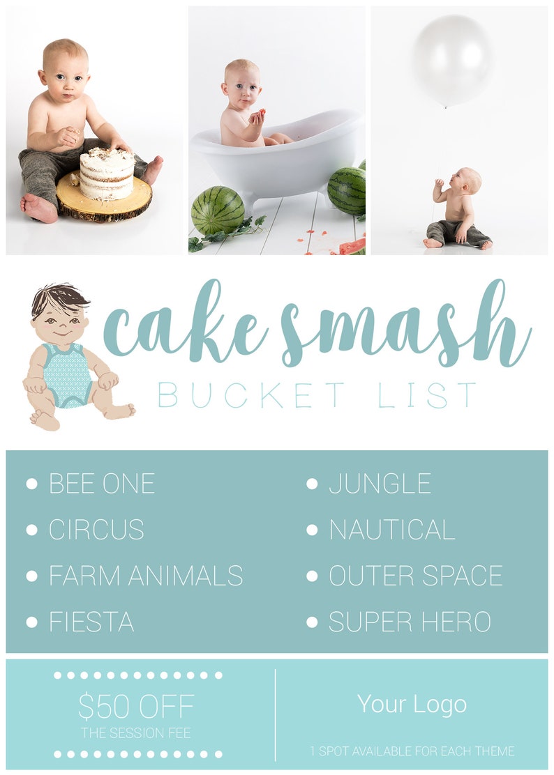 Cake Smash Bucket List Template Cake Smash Template - Etsy