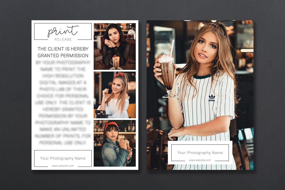 Print Release Card Template | Print Release Template | Marketing Card ...