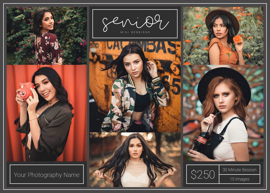 Photoshop Template | Senior Mini Session Template | Senior Template ...