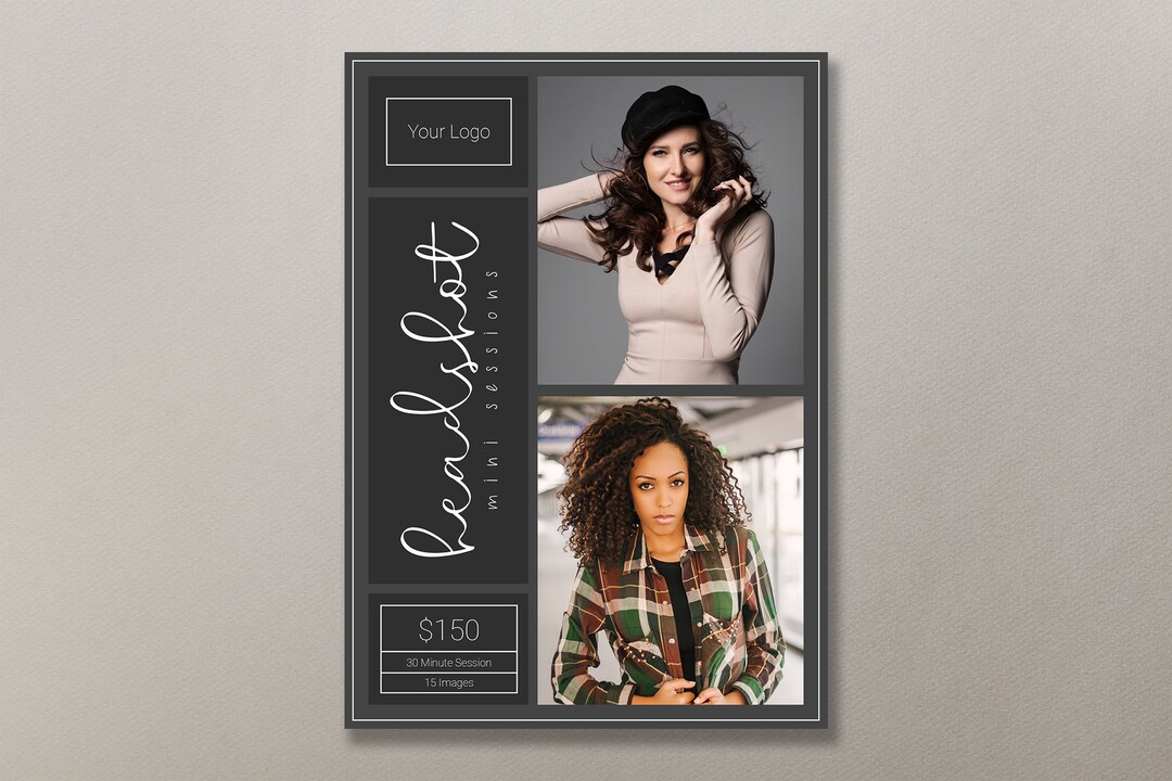 Headshot Photo Template | Headshot Template | Photoshop Template ...