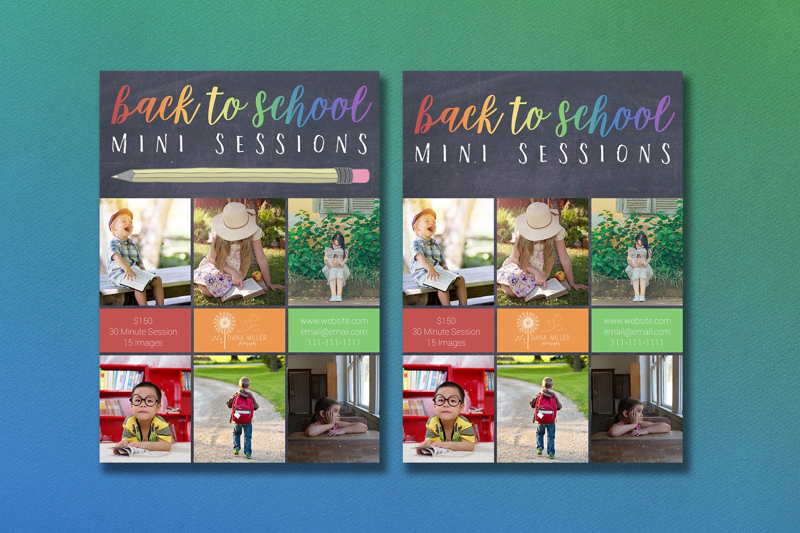 Photoshop Template | Back to School Mini Session Template | Photography ...