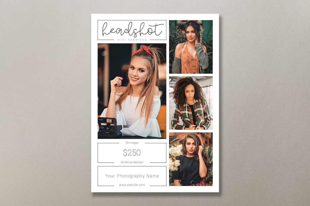 Headshot Template | Headshot Mini Session Template | Headshot Session ...