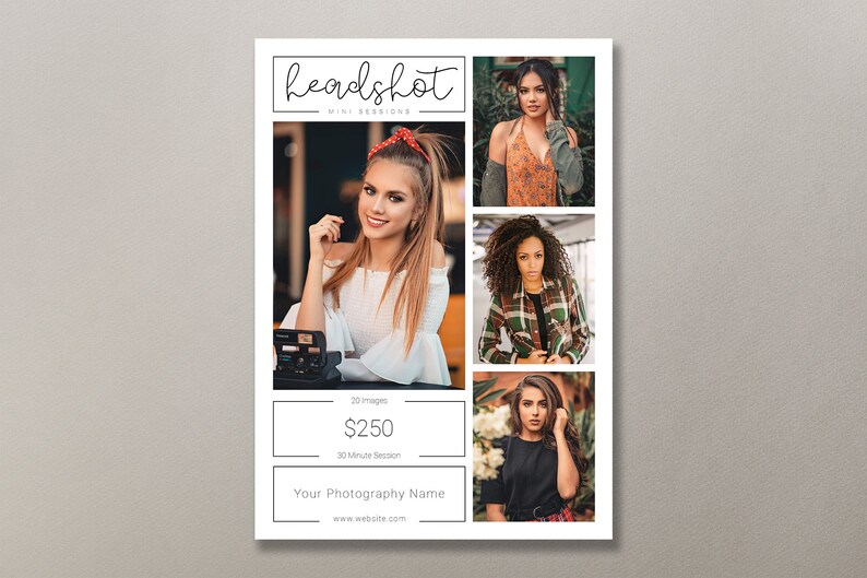 Headshot Template | Headshot Mini Session Template | Headshot Session ...