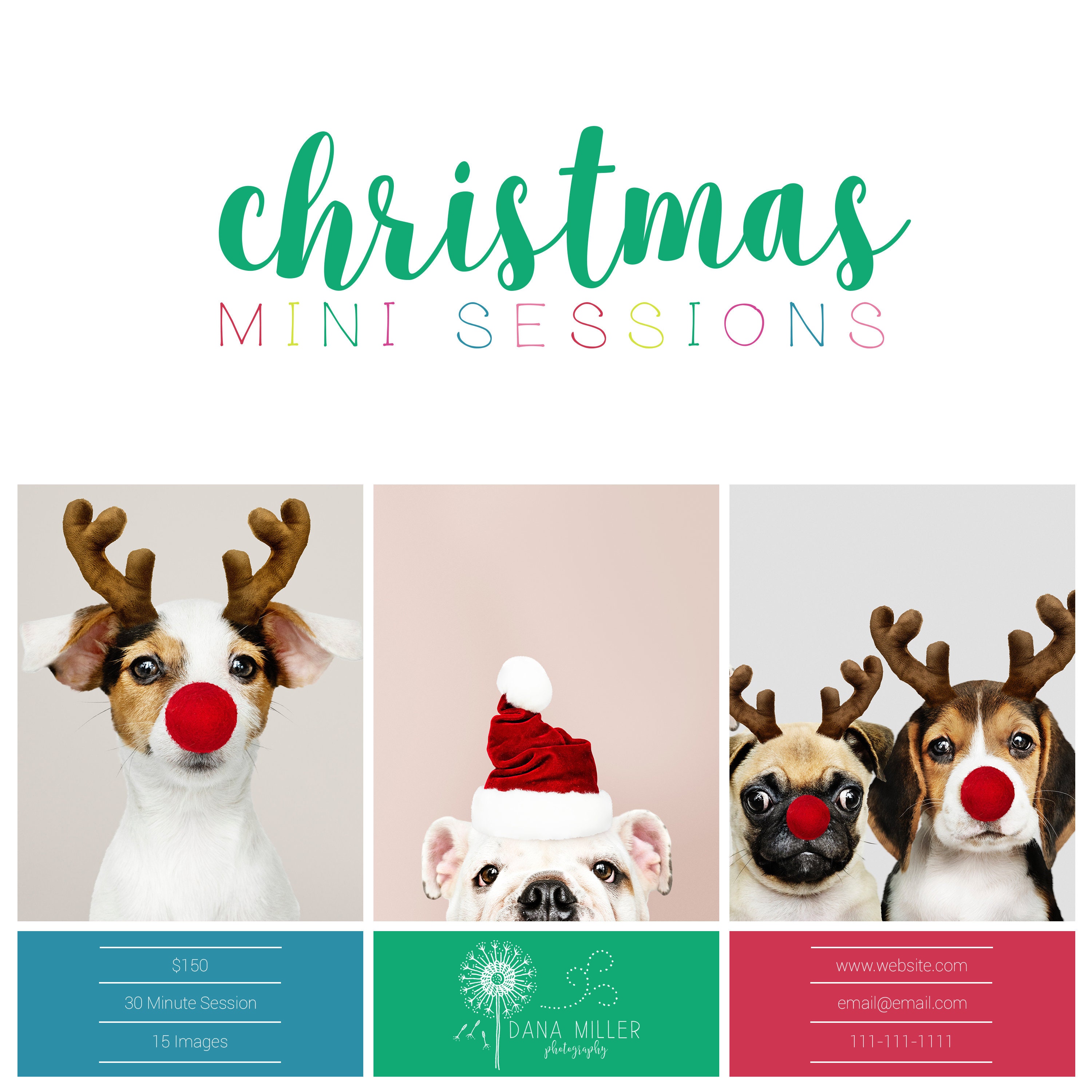 Photoshop Template | Christmas Mini Session Template | Christmas ...