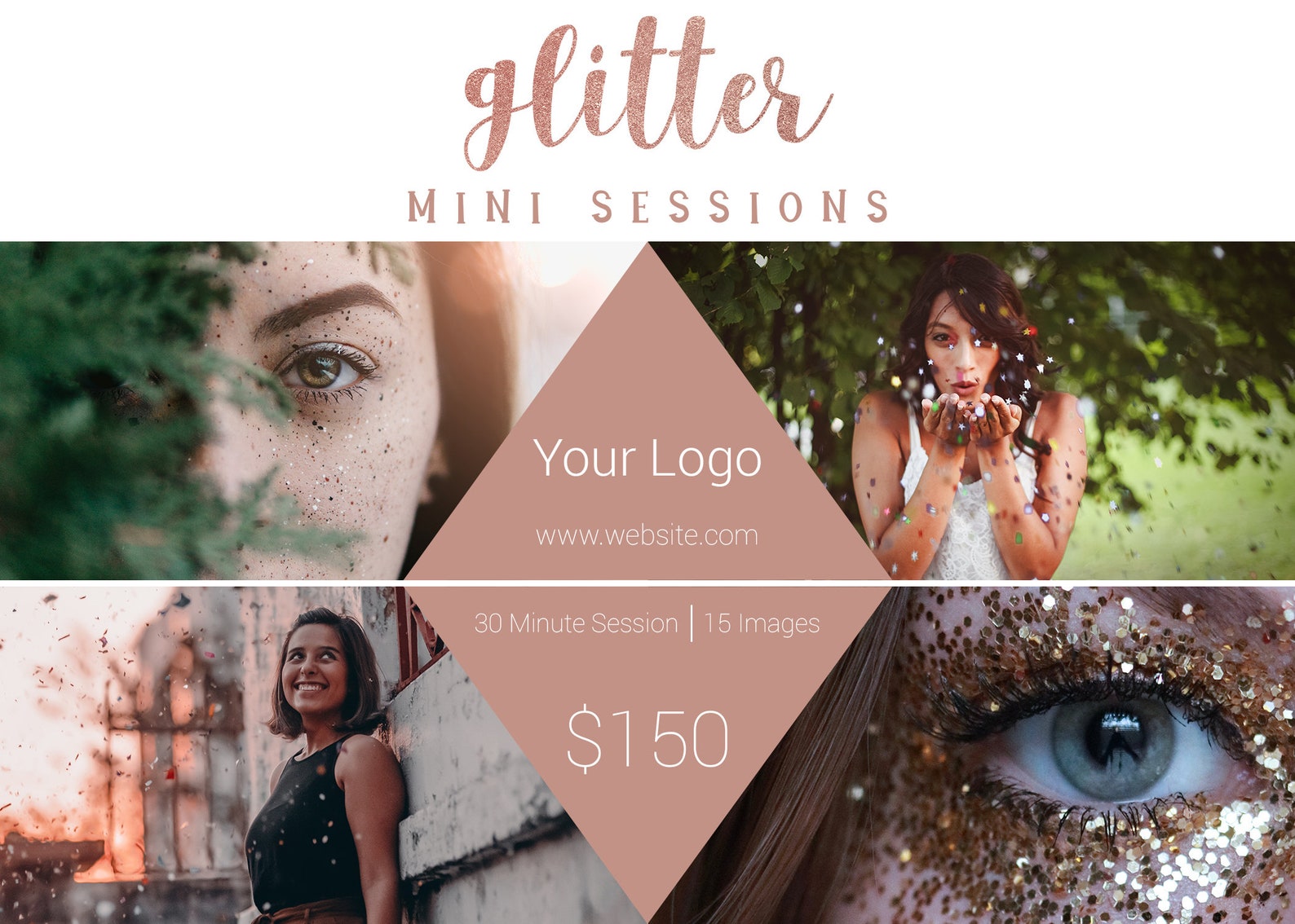 Photoshop Template | Glitter Mini Session Template | Glitter Template ...